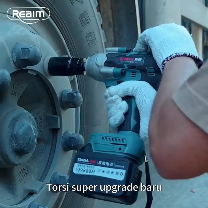 REAIM Impact Wrench 588VF Cordless Mesin Bor Kunci Pas Listrik ...