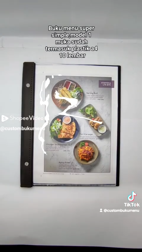 Buku Menu Cafe Resto Hotel Kualitas Tinggi Model 1 Muka Ukuran A4 ...