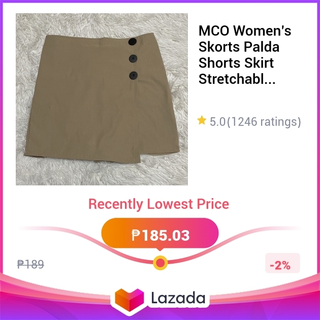 MCO Women’s Skorts Palda Shorts Skirt Stretchable High Quality Plain ...