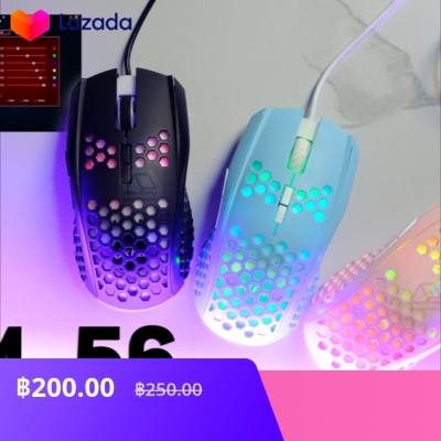 เมาส์เล่นเกมส์ เมาส์มาโคร OKER GM-56 PIXART Paw-3325 Sensor OPTICAL MOUSE