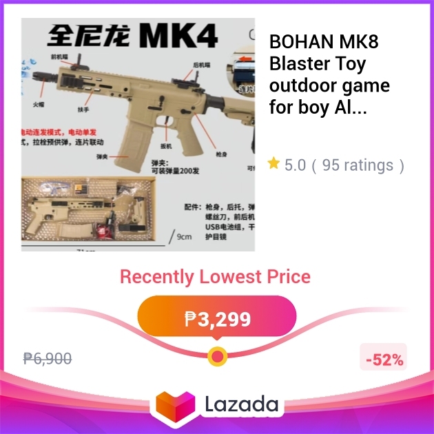 BOHAN MK8 Blaster Toy outdoor game for boy All Nylon blow-back powerful ...