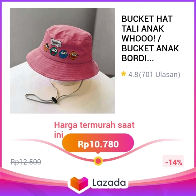 BUCKET HAT TALI ANAK WHOOO! / BUCKET ANAK BORDIR WHOOO! LAKI PEREMPUAN ...