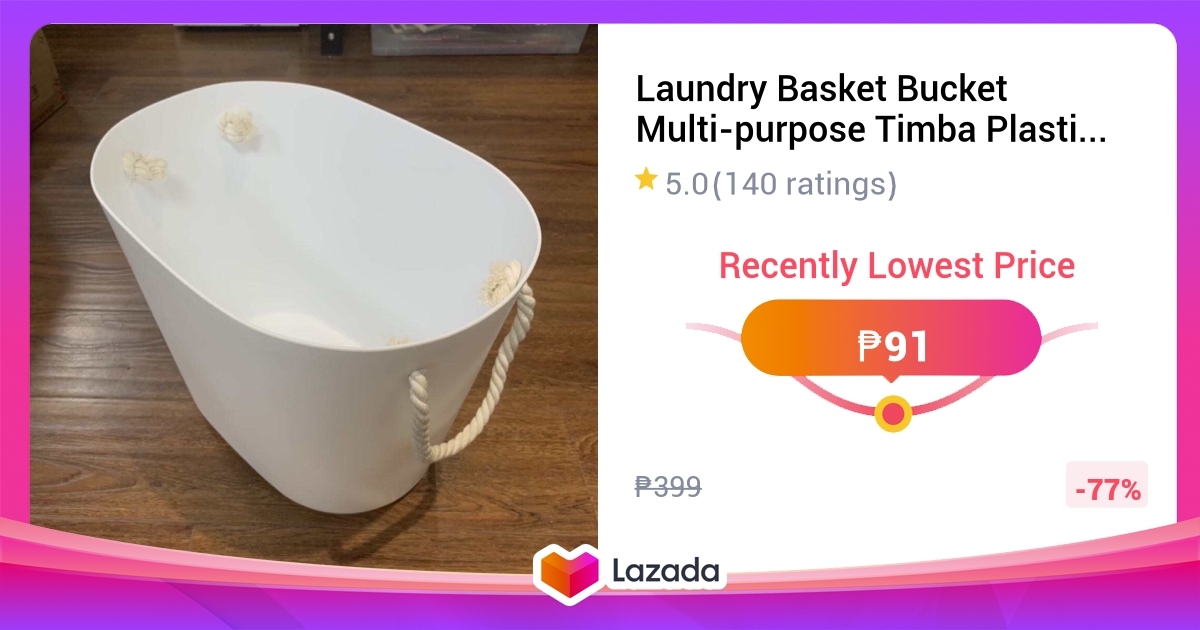 Laundry Basket Bucket Multi-purpose Timba Plastic Laundry Water Pail ...
