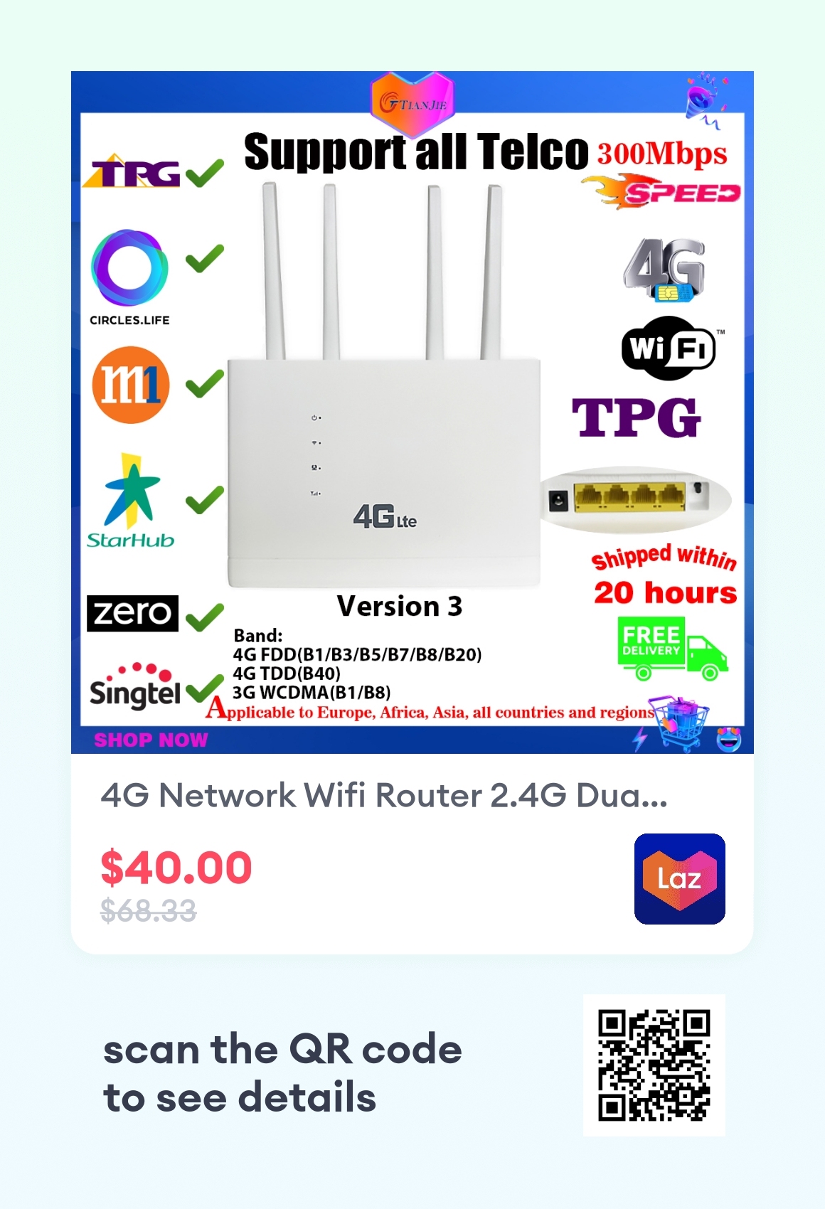 4G Network Wifi Router 2.4G Dual Band Gigabit Wi-Fi5 Speed Router 4G ...