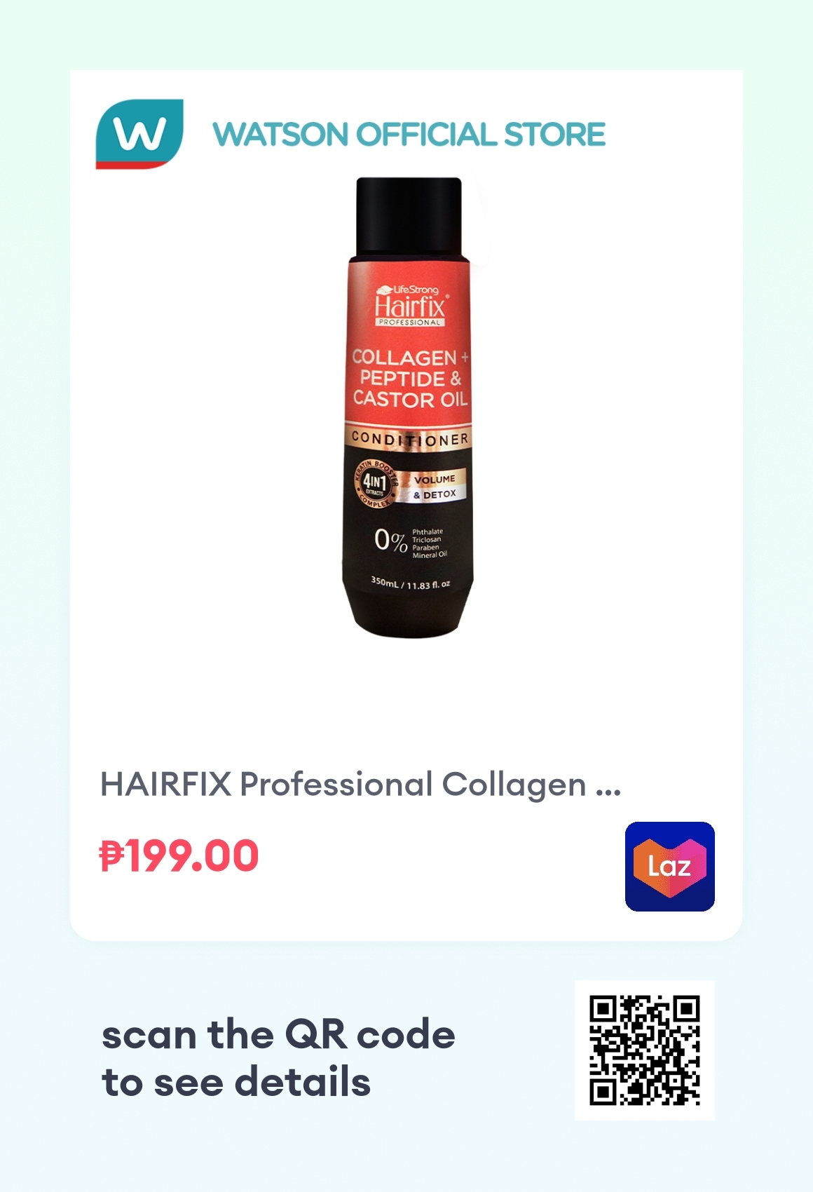 HAIRFIX Professional Collagen + Peptide and Castor Oil Conditioner 350ml