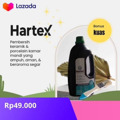 HARTEX. Pembersih Toilet Kerak Keramik Kamar Mandi (950 ml) GRATIS KUAS
