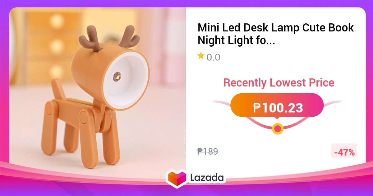 Mini Led Desk Lamp Cute Book Night Light for Bedroom Study Office ...