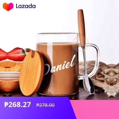 DNS Daniel Mug w/ Customized Name Transparent Glass Mug Borosilicate ...