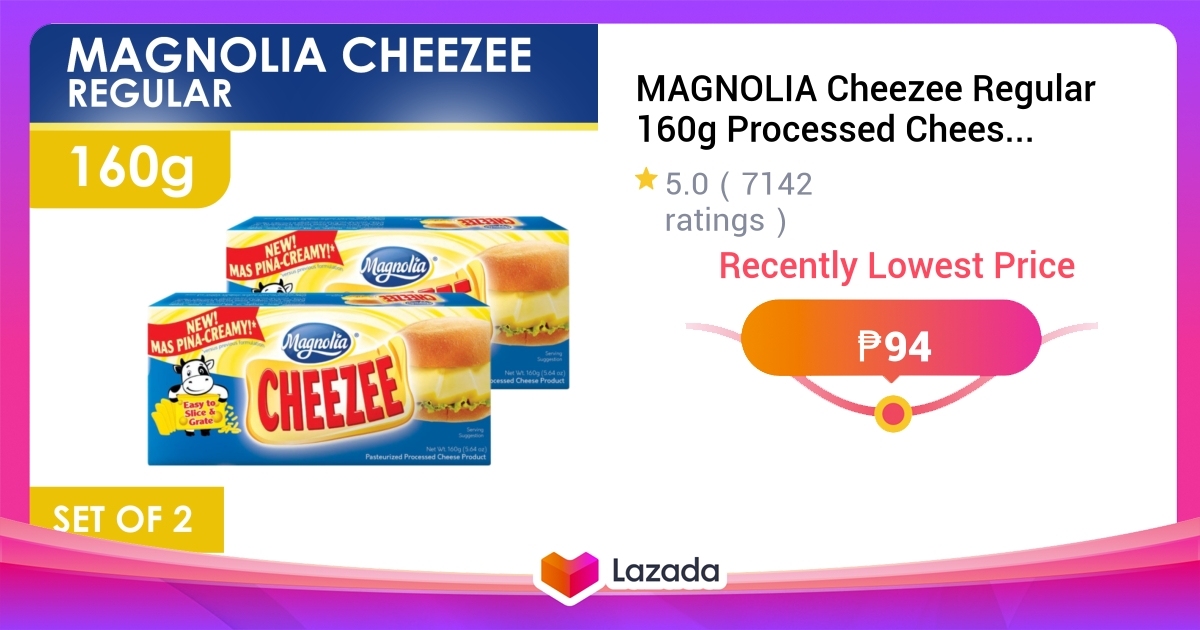 MAGNOLIA Cheezee Regular 160g Processed Cheese with Vitamins and Zinc ...
