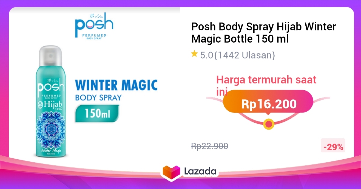 Posh Body Spray Hijab Winter Magic Bottle 150 ml