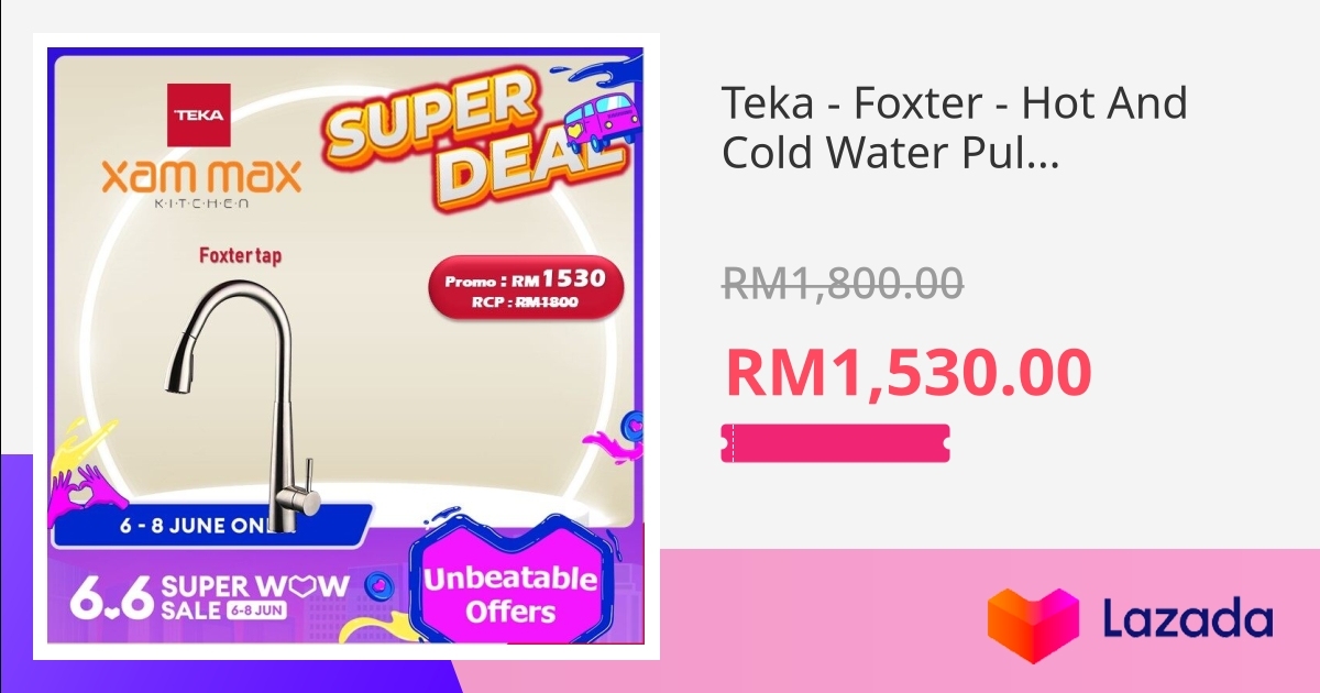 Teka - Foxter - Hot And Cold Water Pull Out Spout Kitchen Sink Mixer ...