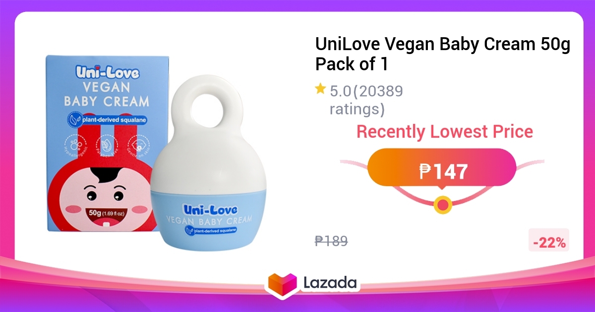 UniLove Vegan Baby Cream 50g Pack of 1