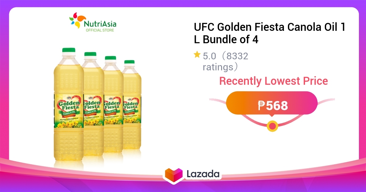 UFC Golden Fiesta Canola Oil 1 L Bundle of 4
