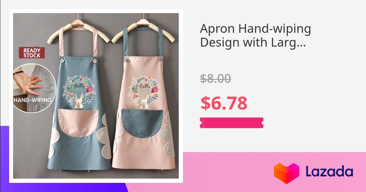 Apron Hand-wiping Design with Large Pocket, Water Proof Oilproof Apron ...