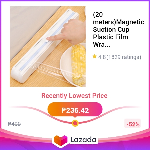 (20 meters)Magnetic Suction Cup Plastic Film Wrap Cling Dispenser ...