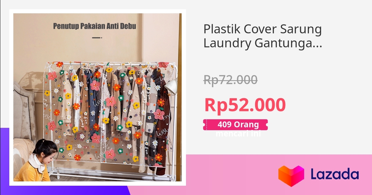 Plastik Cover Sarung Laundry Gantungan Pelindung Penutup Dress Jaket ...
