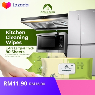 EXTRA THICK Clean and Green Kitchen Wipes 80pcs Kitchen wet tissue ...