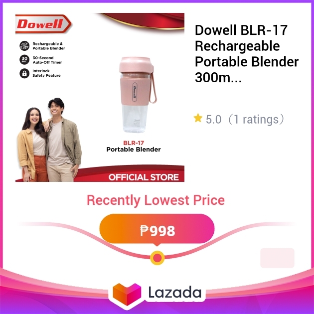 Dowell BLR-17 Rechargeable Portable Blender 300ml Tumbler
