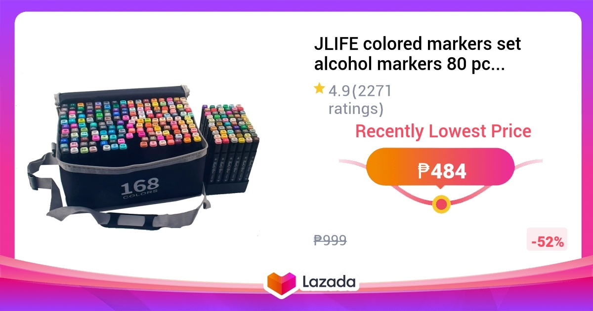 JLIFE colored markers set alcohol markers 80 pcs marker color pen full ...