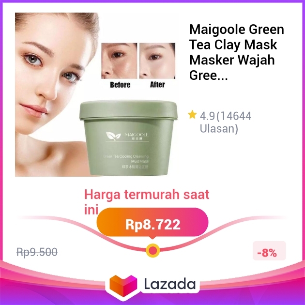 Maigoole Green Tea Clay Mask Masker Wajah Green Tea Pore Clean Clay ...