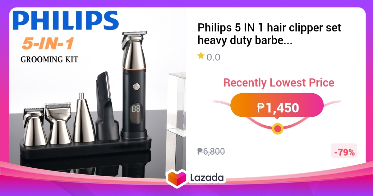 Philips 5 IN 1 hair clipper set heavy duty barber body hair trimmer USB ...