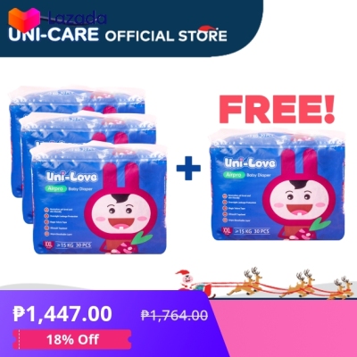 Buy 3 Take 1 UniLove Airpro Baby Diaper 30's (XX-Large)