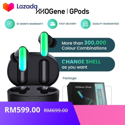 HHOGene GPods True Wireless Light Control TWS Bluetooth Earbuds - Black ...