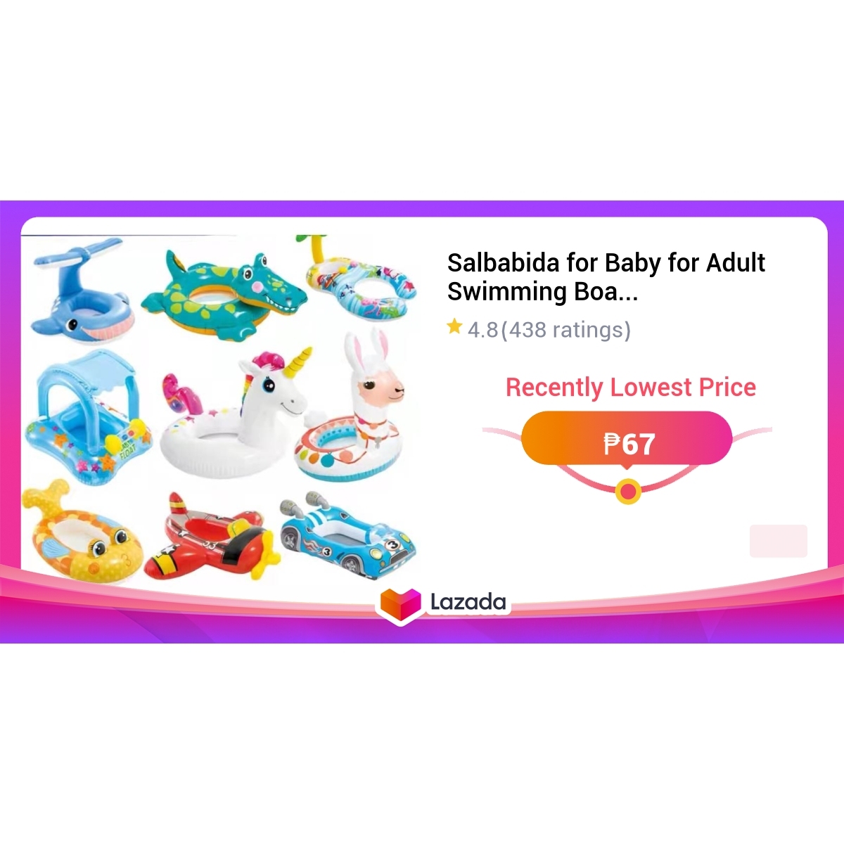 Salbabida for Baby for Adult Swimming Boat Inflatable Floater No ...