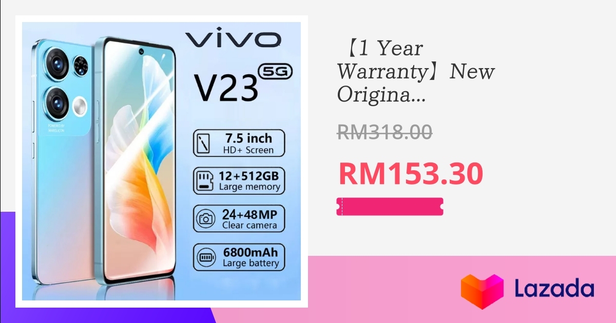 【1 Year Warranty】New Original Smartphone V23 7.5 inch Full screen ...
