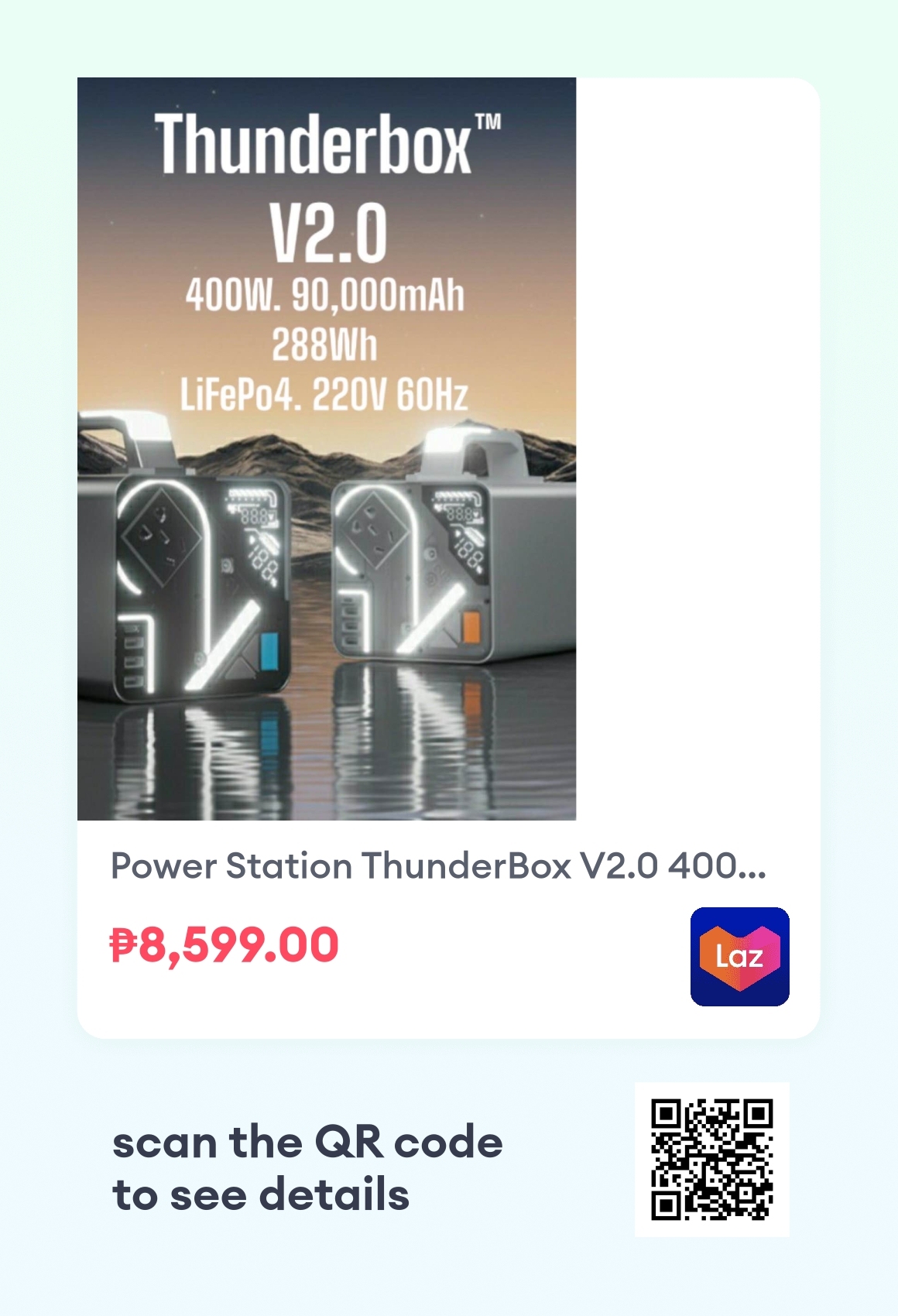 Power Station ThunderBox V2.0 400w (surge 800w) 288Wh true rated, Pure ...