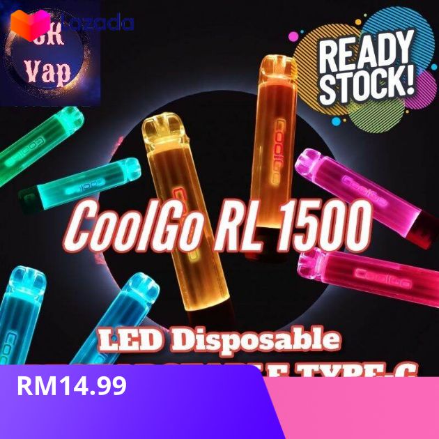 COOLGO RL 1500 Puffs Rechargeable LED Light Disposable Pod 5ml With LED ...