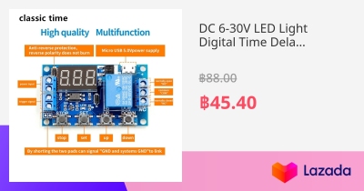 DC 6-30VแสงดิจิตัลLEDเวลารีเลย์หน่วงเวลาวงจรทริกเกอร์เครื่องจับเวลาแผงวงจรสลับจับเวลาโมดูลควบคุม