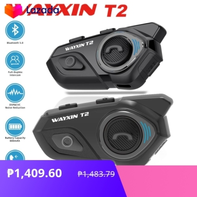 WAYXIN T2 Motorcycle Helmet Headset For 2 Rider Bluetooth Intercom ...