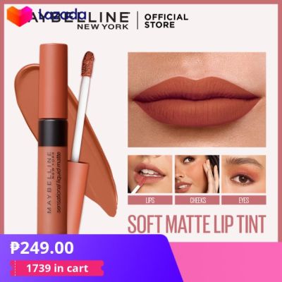 Maybelline Lip Tint – Sensational Liquid Matte [Lightweight, Soft Matte ...