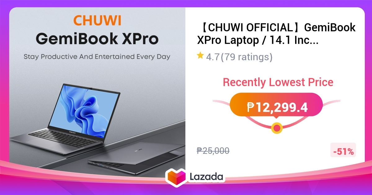 【CHUWI OFFICIAL】GemiBook XPro Laptop / 14.1 Inch 1920*1080 IPS / 8GB ...
