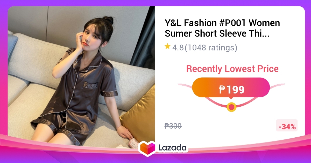 Y&L Fashion #P001 Women Sumer Short Sleeve Thin Section Korean Version Of The Sexy Pajama Set ...