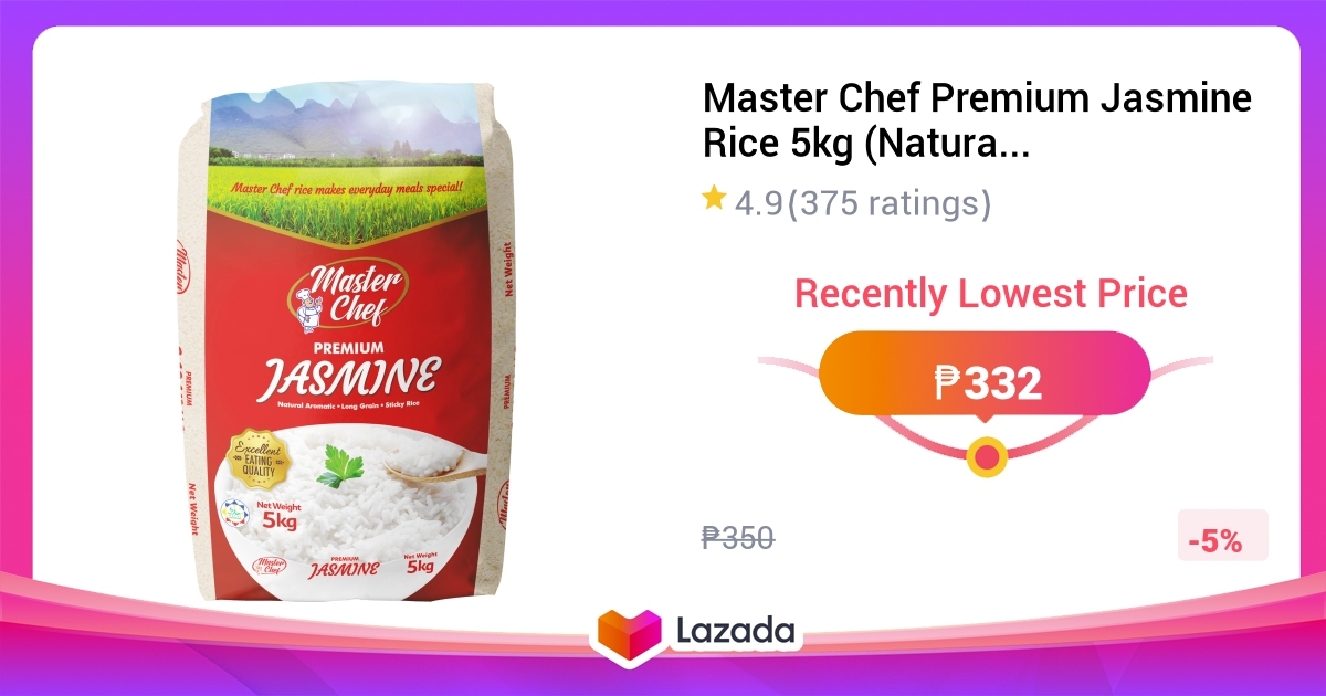 Master Chef Premium Jasmine Rice 5kg (Natural Aromatic/Mabango, Long ...