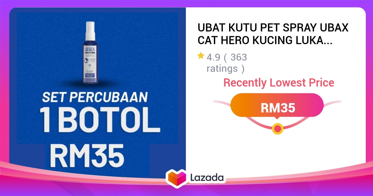 UBAT KUTU PET SPRAY UBAX CAT HERO KUCING LUKA, BULU GUGUR, CACING ...