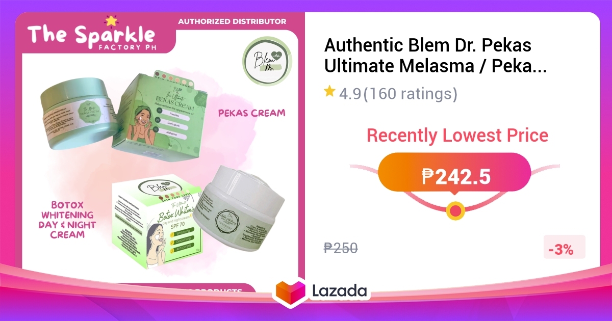 Authentic Blem Dr. Pekas Ultimate Melasma / Pekas Cream 15g