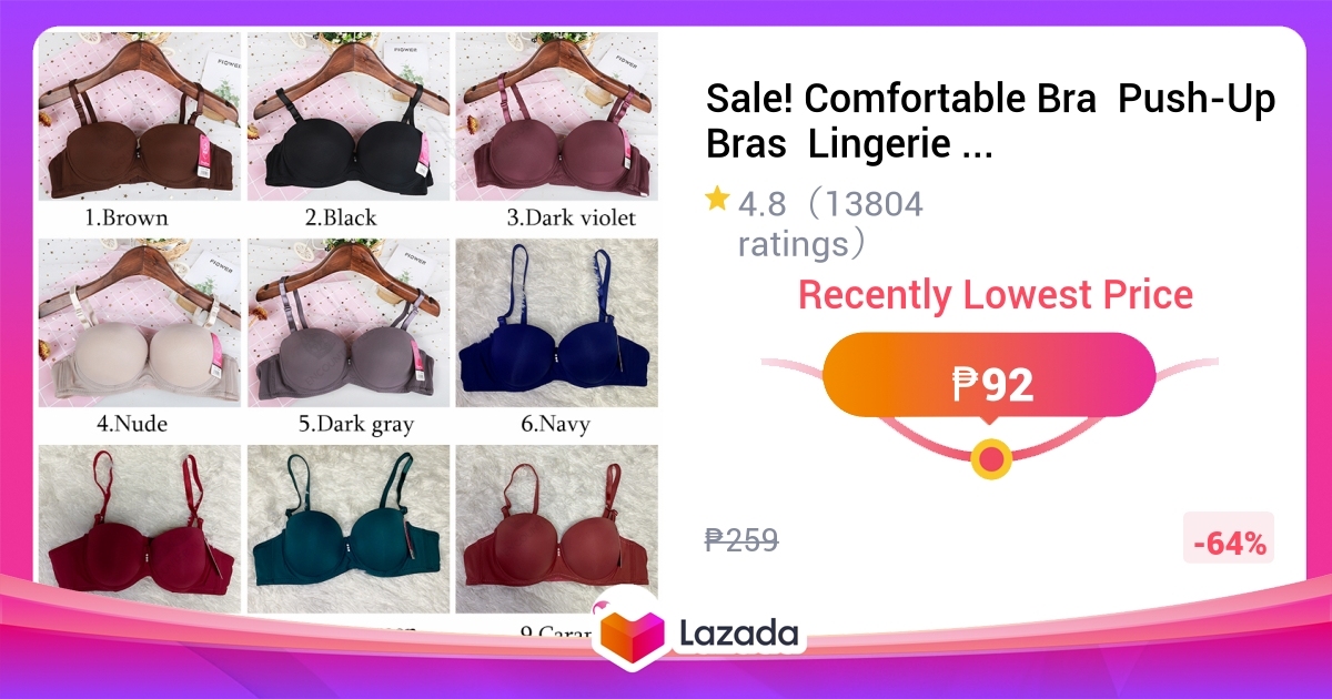 Sale! Comfortable Bra Push-Up Bras Lingerie B Cup 34-40 4958