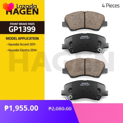 Hagen by Hi-Q Ceramic Brake Pads for Hyundai Accent, Elantra 4pcs ...