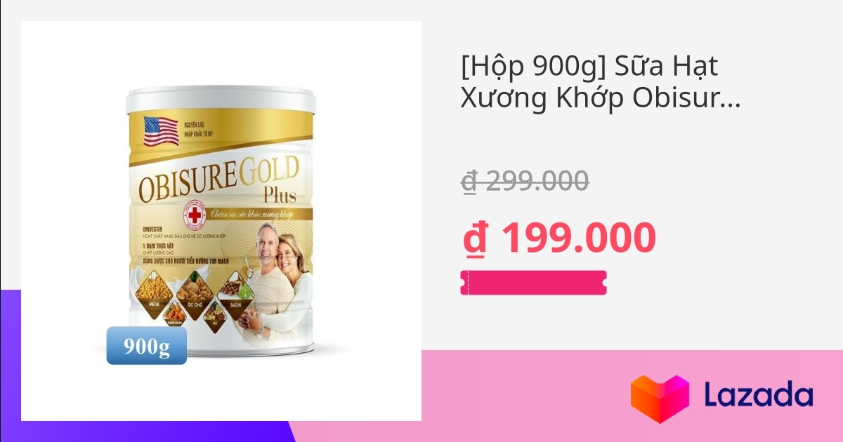 [Hộp 900g] Sữa Hạt Xương Khớp Obisure Gold Plus Giúp Nuôi Dưỡng Và Bảo ...