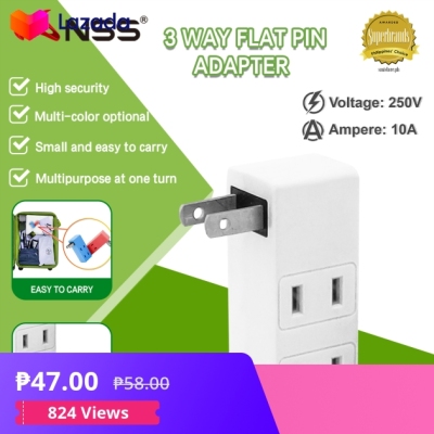 Extension Adaptor 3 Socket Outlet Power Adapter Three Plug Rotating ...