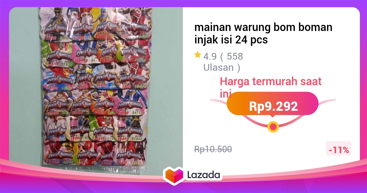 mainan warung bom boman injak isi 24 pcs