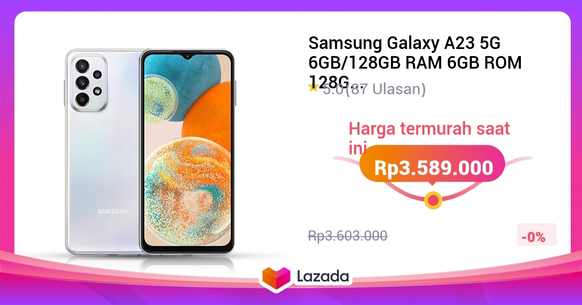 Samsung Galaxy A23 5G 6GB/128GB RAM 6GB ROM 128GB HP Smartphone Android ...