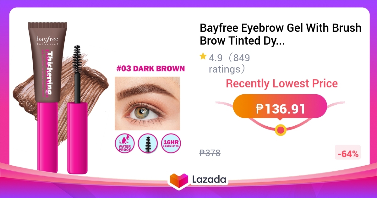 Bayfree Eyebrow Gel With Brush Brow Tinted Dye Waterproof & Long ...