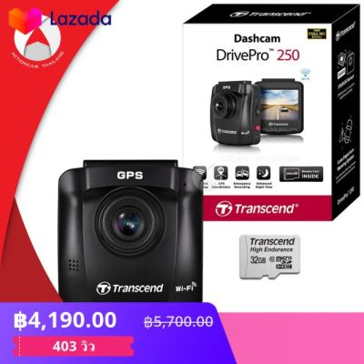 Transcend DrivePro 250 (DP250) Wi-Fi + GPS + Free MEM 32GB FullHD1080p ...