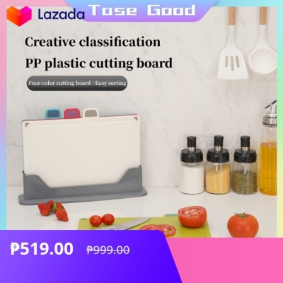 5in1 Index Chopping Board Set with Storage Case Color Coded Anti Slip ...