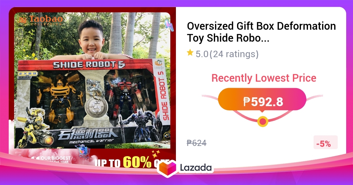 Oversized Gift Box Deformation Toy Shide Robot Optimus Hornet King Kong ...