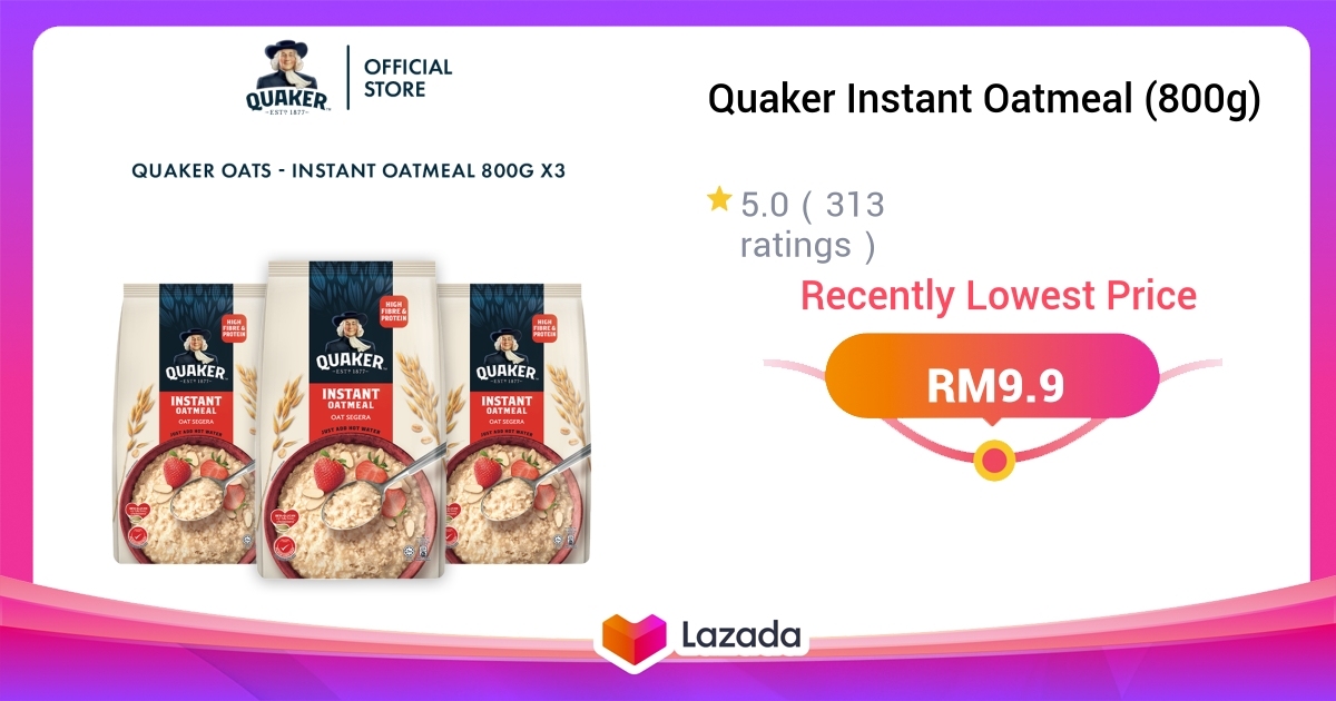 Quaker Instant Oatmeal (800g)